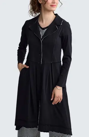 LUUKAA Ysolde Contrast-stitch Long Jacket