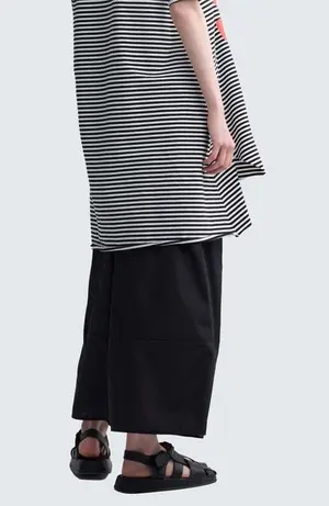 LUUKAA Elinea Printed Poplin Wide-leg Pants - Black