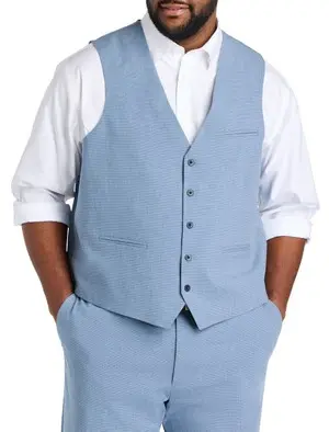 OAK HILL BY DXL Big & Tall Micro Check Vest