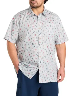 Columbia Big & Tall Pfg Super Slack Tecas Sport Shirt - Grey