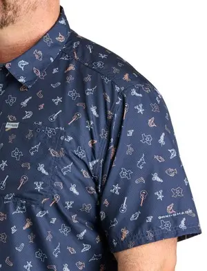 Columbia Big & Tall Pfg Super Slack Tecas Sport Shirt - Navy