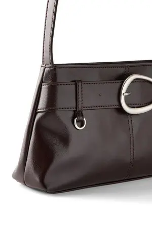 COTTON ON Maeve Underarm Bag With Molten Buckle Detail - Choc Pu
