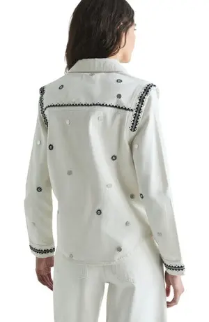SCALPERS Denim Print Shirt With Stud Embellishments
