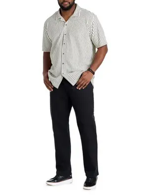 TRUE NATION BY DXL Big & Tall Striped Camp Shirt