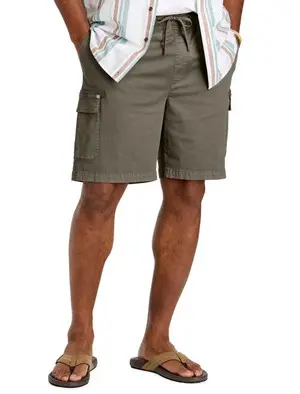 TRUE NATION BY DXL Big & Tall Athletic Fit Drawstring Cargo Shorts - Faded Moss