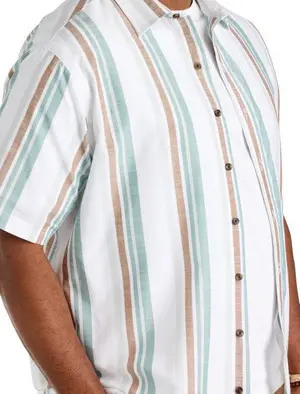 TRUE NATION BY DXL Big & Tall Striped Sport Shirt