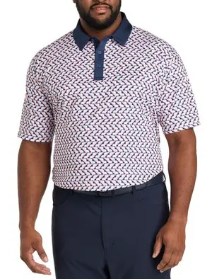 CALLAWAY Big & Tall Resort Geometric Print Polo Shirt