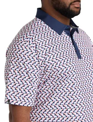 CALLAWAY Big & Tall Resort Geometric Print Polo Shirt