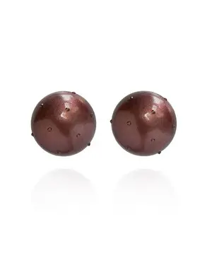 SAULE LABEL Saulė Label Gaia Crystal Stud Earrings Chocolate Cherry