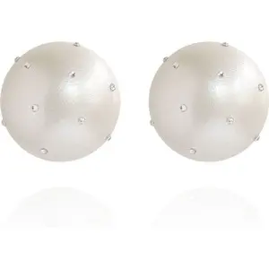 SAULE LABEL Gaia Crystal Drop Earrings - White Heron