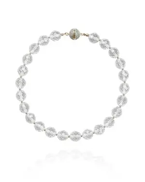 SAULE LABEL Leni Grande Necklace With Beaded, Pave, And Sculptural Elements Crystal