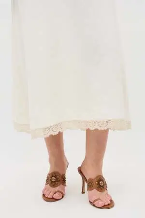 Rixo Embellished Slide Sandals - Brown