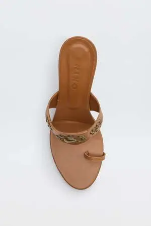 Rixo Embellished Slide Sandals - Brown