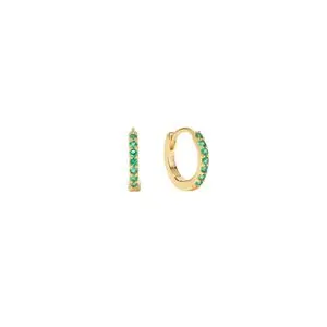 VANCHI Kiki Crystal Huggie Earrings - Gold/green