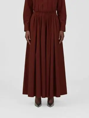 SA SU PHI Cotton Blend Long Skirt - Red