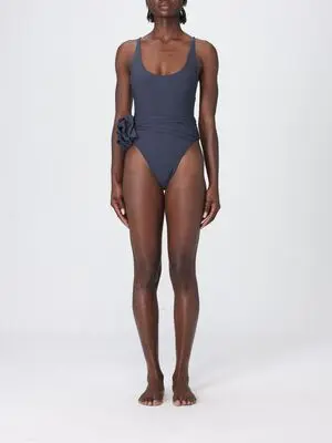 Magda Butrym One-piece Swimsuit With Ruffle Detail - Grey
