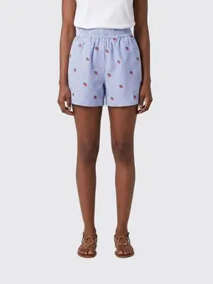MC2 SAINT BARTH Striped Cotton Shorts With Fruit Print - Multicolor