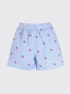 MC2 SAINT BARTH Striped Cotton Shorts With Fruit Print