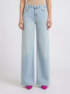 7 For All Mankind Wide Leg Jeans - Ice