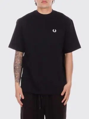 Fred Perry Cotton T-shirt With Logo - Black