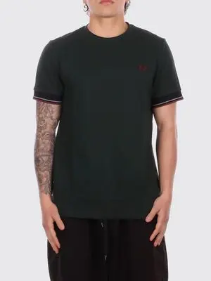 Fred Perry Cotton T-shirt With Logo - Green