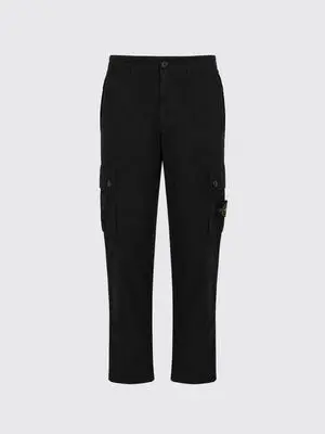 Stone Island Cotton Cargo Trousers - Black