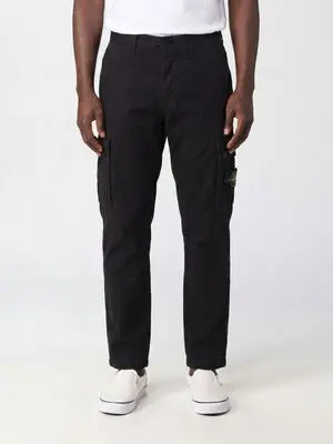 Stone Island Cotton Cargo Trousers - Black