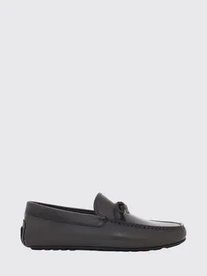 BOSS Smooth Leather Driver Loafers With Rubber Sole - Brown