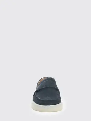 BOSS Suede Loafers With Penny Bar And Rubber Sole - Blue