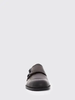 BOSS Smooth Leather Monk Strap Shoes - Brown