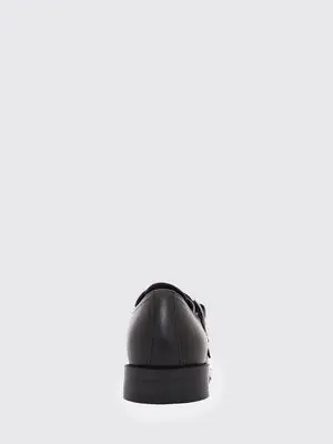 BOSS Smooth Leather Monk Strap Shoes - Brown