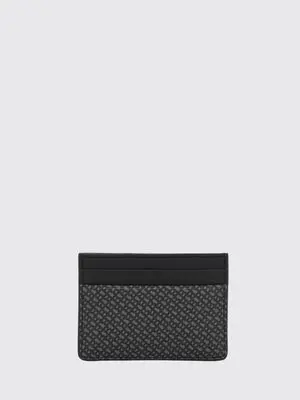 BOSS Monogram Pattern Leather Card Holder With Four Slots