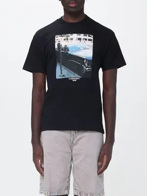 Carhartt Work In Progress Graphic Print Organic Cotton T-shirt With Contrast Logo - Black