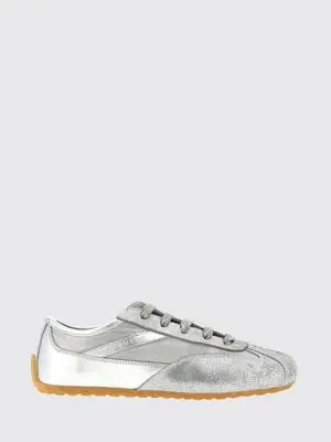 Alexander McQueen Mcqueen Boxe Laminated Leather And Nylon Sneakers Silver