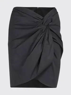 Federica Tosi Asymmetric Cotton Poplin Mini Skirt - Black