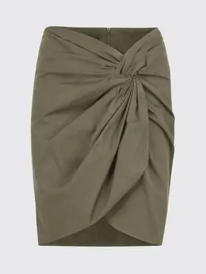 Federica Tosi Asymmetric Cotton Poplin Mini Skirt - Green