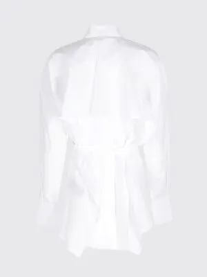 Federica Tosi Cotton Poplin Shirt With Sash Belt - White