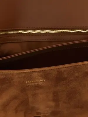 FERRAGAMO Suede Shoulder Bag