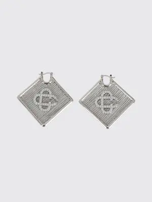 Casablanca Logo Hoop Earrings - Silver