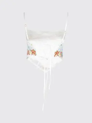 Casablanca Better Days Printed Cotton Cropped Top