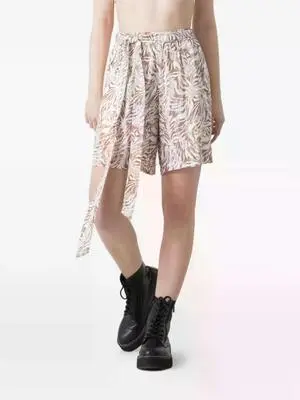 DIMENSIONE DANZA Abstract Print Belted Wide Leg Shorts