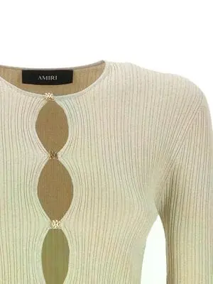 Amiri Ribbed-knit Cutout Jumper - Neutrals