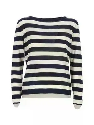 GRAN SASSO Striped Long Sleeve Top With Metallic Trim