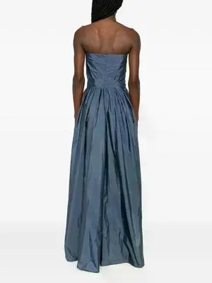Max Mara Strapless Belted Maxi Dress