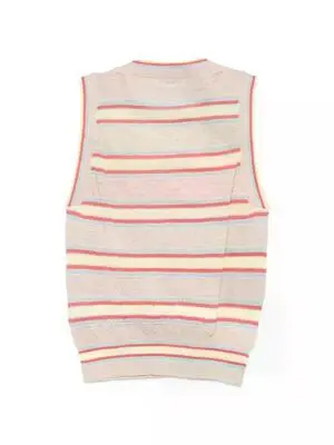 ROBERTO COLLINA Striped Knit Tank Top - Neutrals