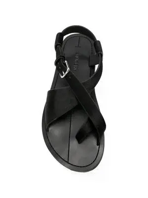 A.emery Ora Flat Sandals With Crossover Straps - Black