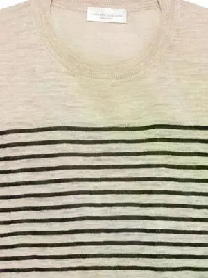 ROBERTO COLLINA Striped Sleeveless Crew Neck Sweater - Neutrals