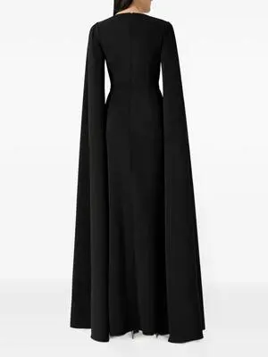 Elisabetta Franchi Sequin Embellished Cape Maxi Dress