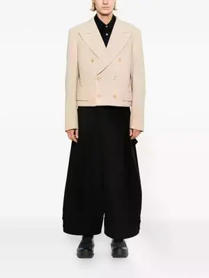 Comme Des Garçons Double-breasted Cropped Jacket - Neutrals