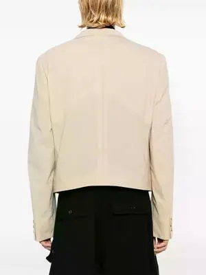 Comme Des Garçons Double-breasted Cropped Jacket - Neutrals